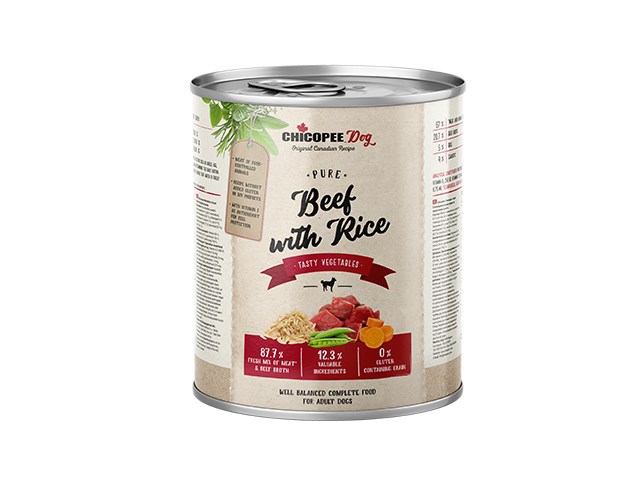 Chicopee Dog Pure Beef & Rice - Dåsemad med oksekød og ris til voksne ...