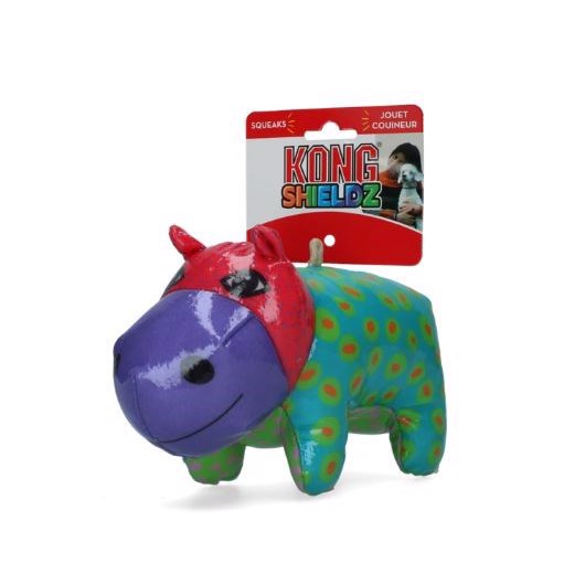 KONG Shieldz Hippo- med piv og raslelyd