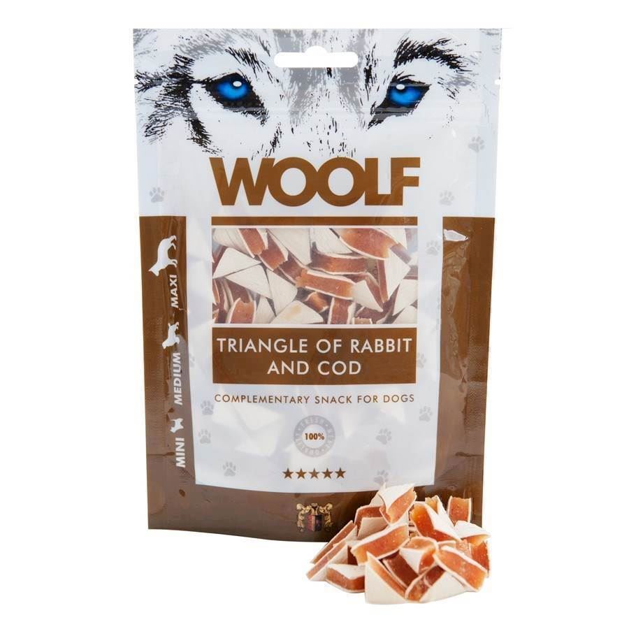 WOOLF Rabbit & cod triangles - godbidder med kanin og torsk